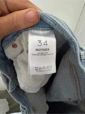 MOTHER | Jeans | Mother Light Wash Blue Jeans With Red Bow Detail ...